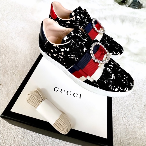 Gucci | Shoes | Gucci Flower Leaf Sneaker With Lace | Poshmark